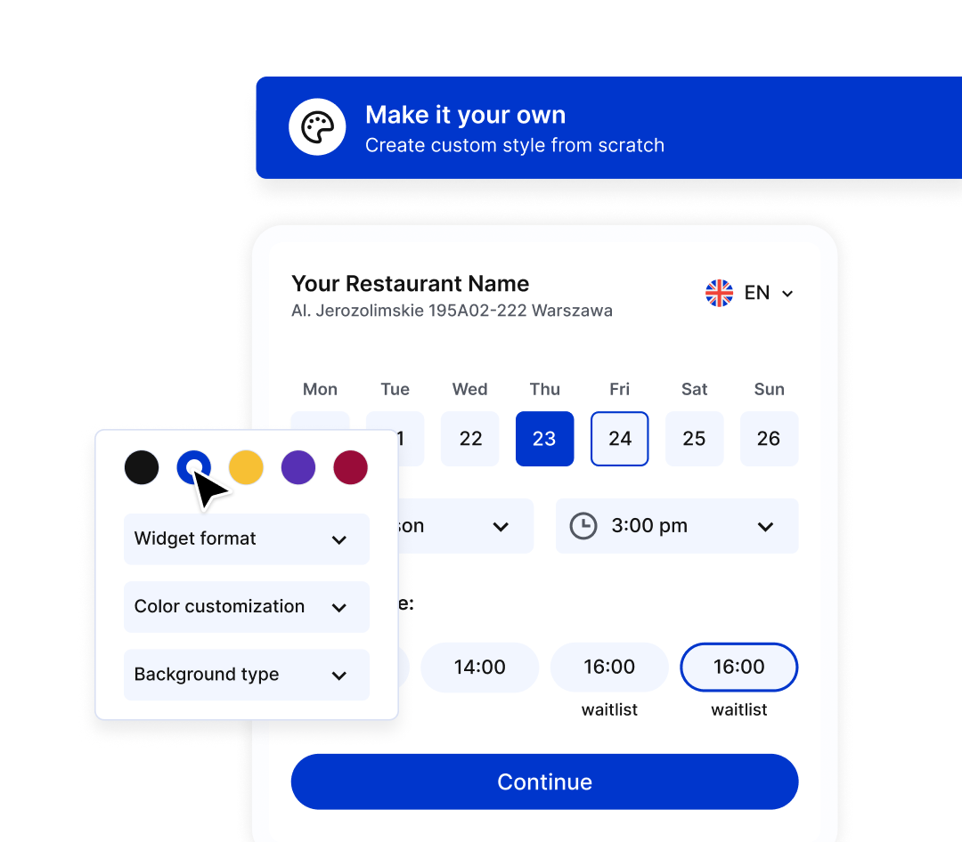 Online Booking Widget for Restaurants | Tablein