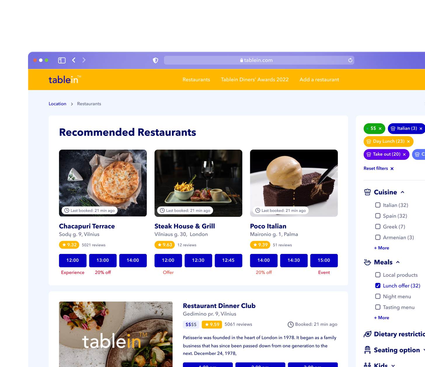 Table Booking System For Restaurants 2024 | Tablein