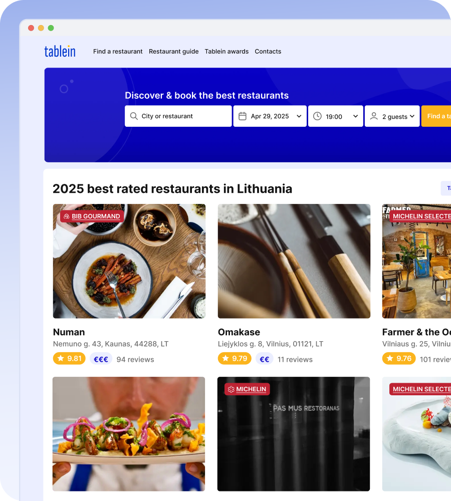 Online Booking Widget for Restaurants | Tablein