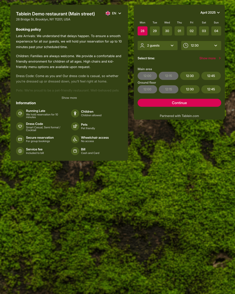 Table Booking System For Small Restaurants (recommended) | Tablein